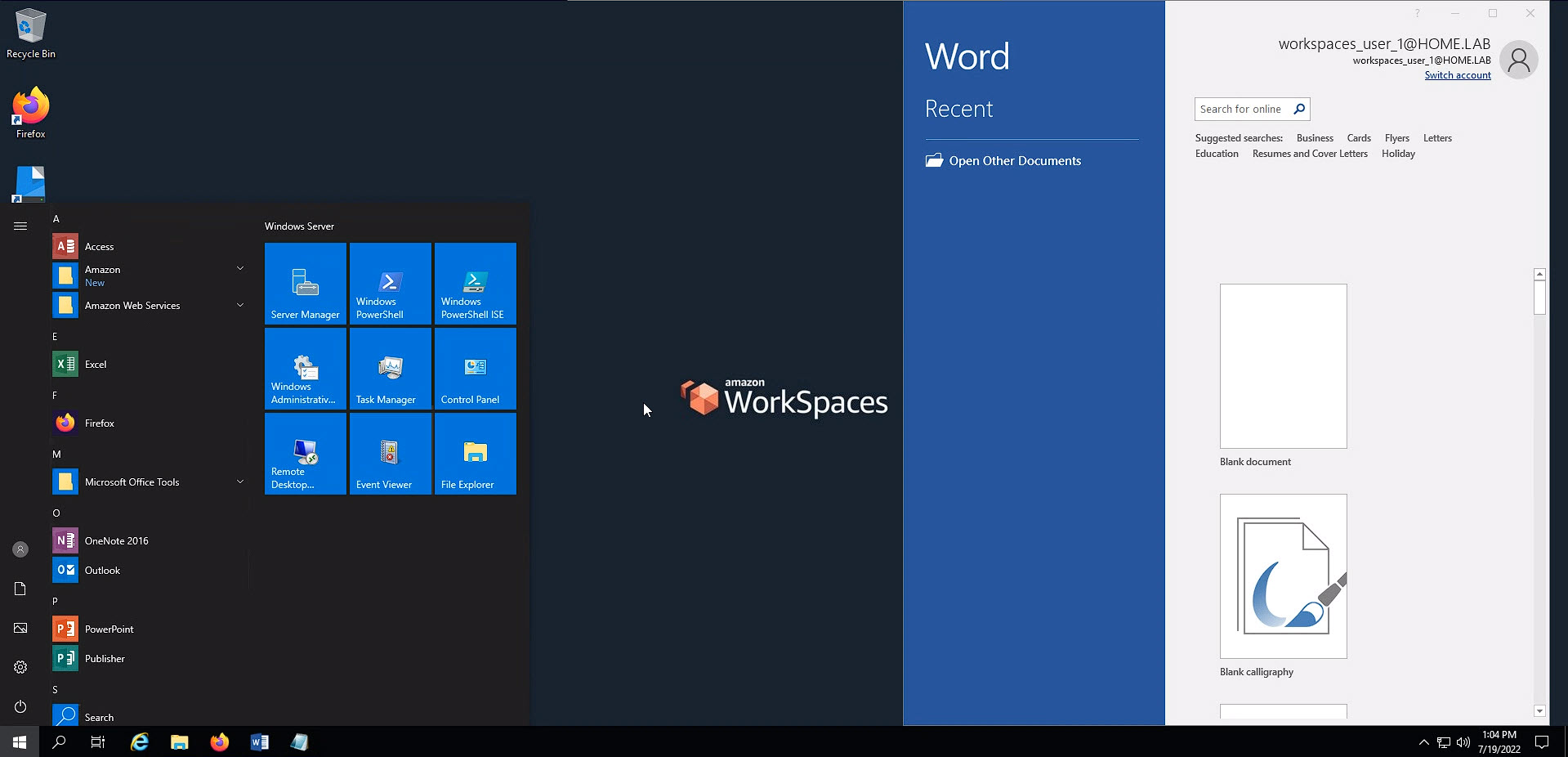 Access WorkSpaces - Browser :: AWS System Manager