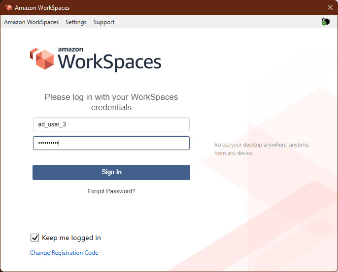 Access WorkSpaces - WorkSpaces Client :: AWS System Manager