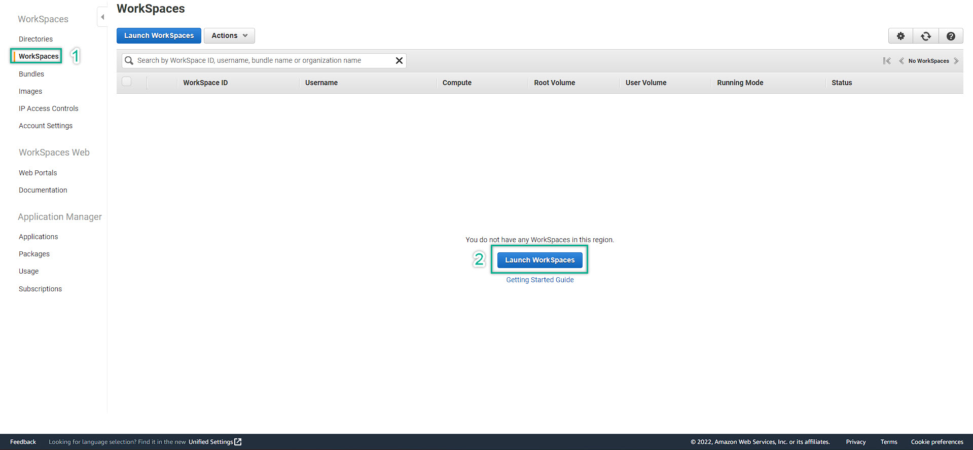 Deploy Amazon WorkSpaces :: AWS System Manager