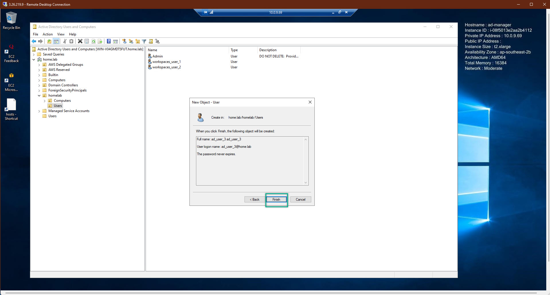 Deploy Amazon WorkSpaces :: AWS System Manager