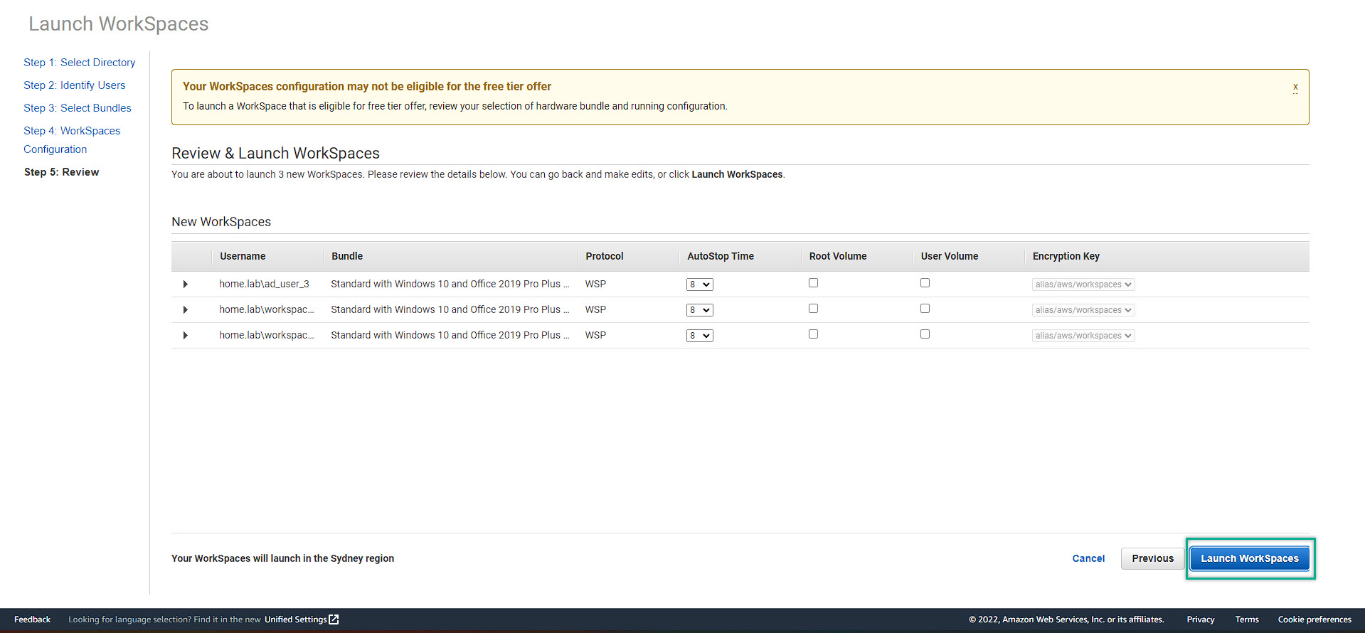 Deploy Amazon WorkSpaces :: AWS System Manager