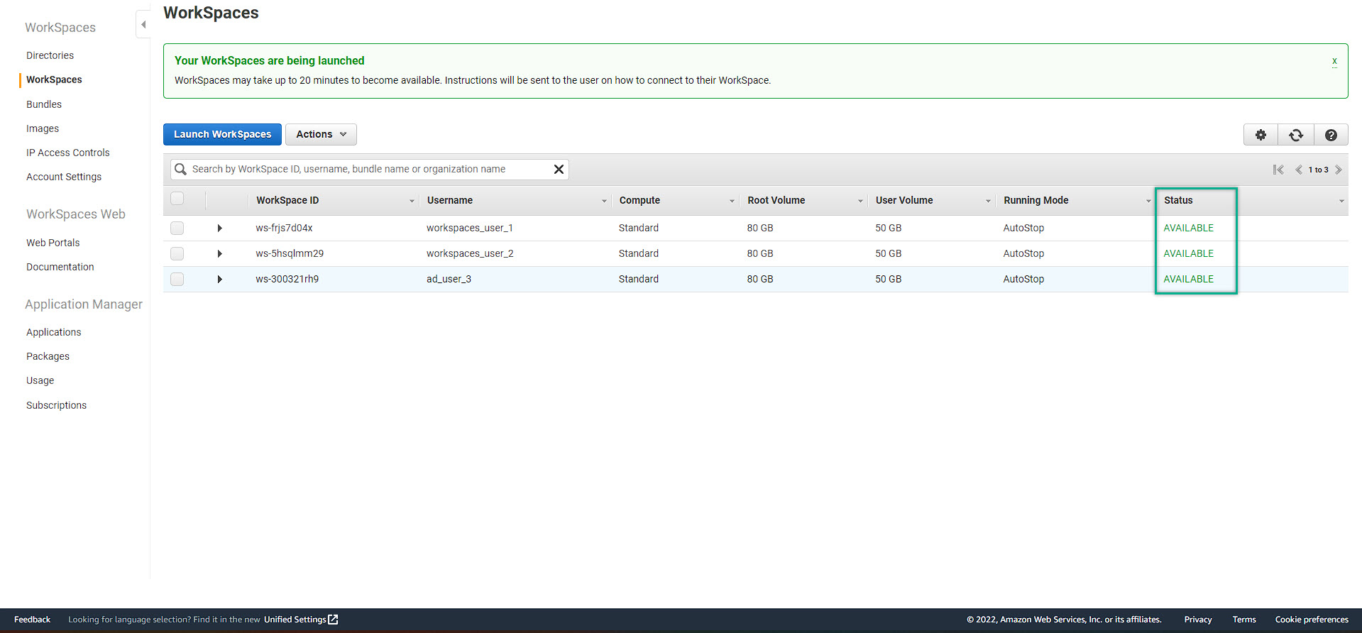 Deploy Amazon WorkSpaces :: AWS System Manager